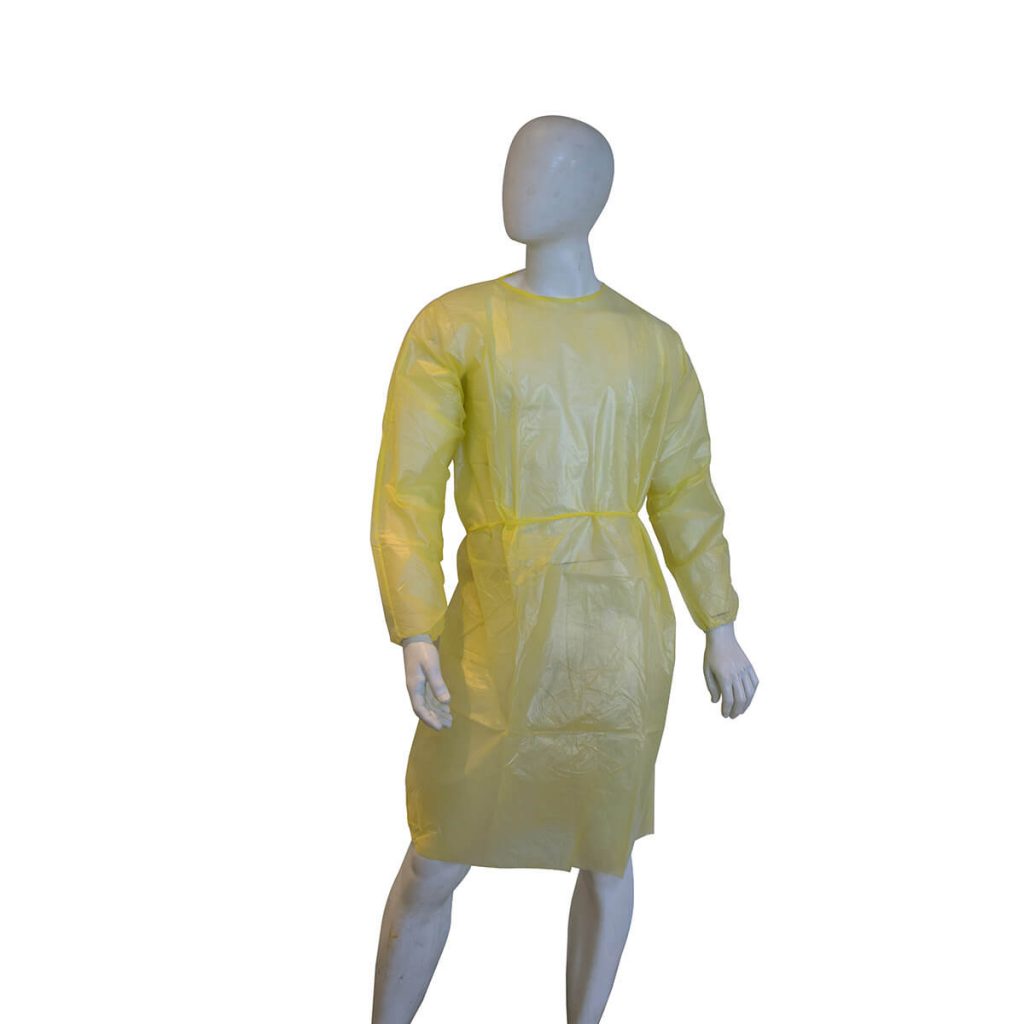 ISOLATION IMPERVIOUS GOWN PP/PE LONG SLEEVE ELASTIC CUFF – YELLOW ...